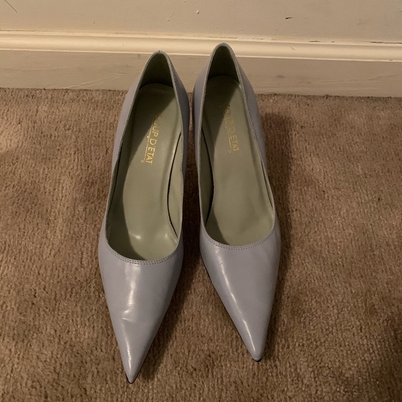 Shoes | Blue Genuine Leather Pumps | Poshmark
